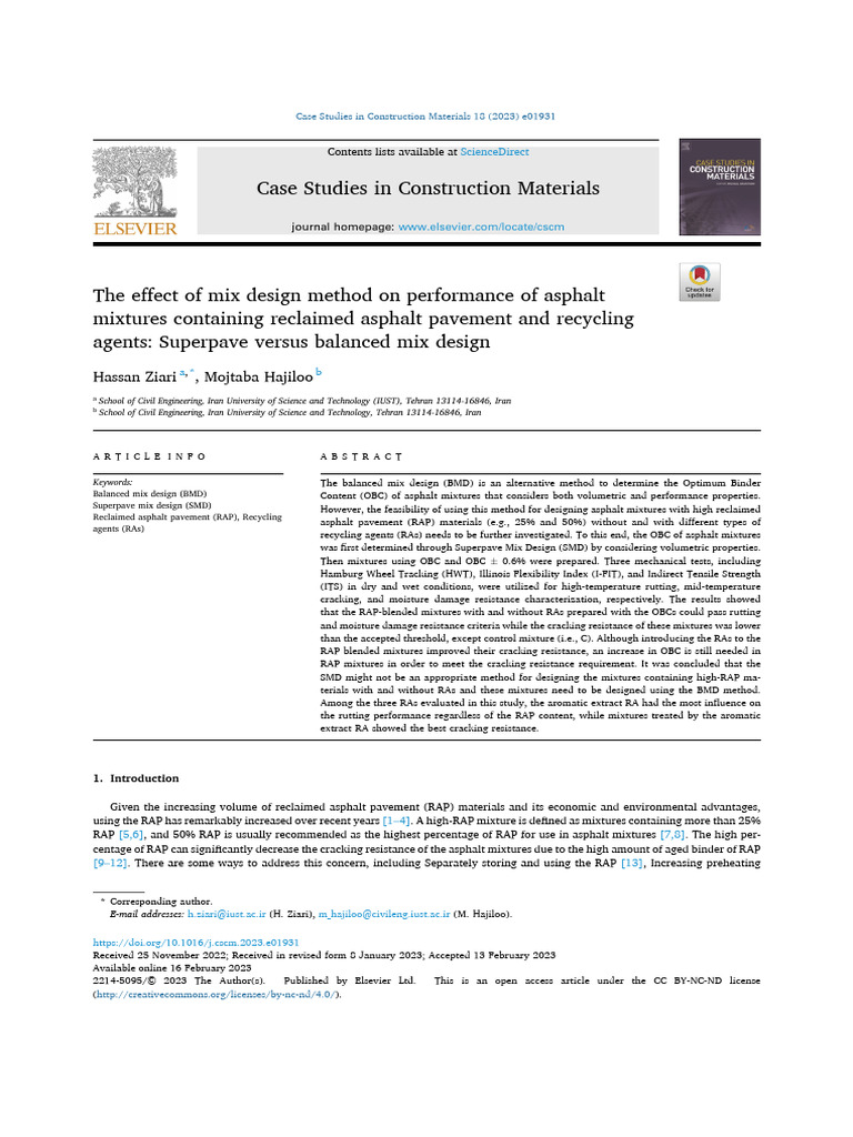 The Effect of Mix Design Method on Performance of Asphalt Mixtures ...