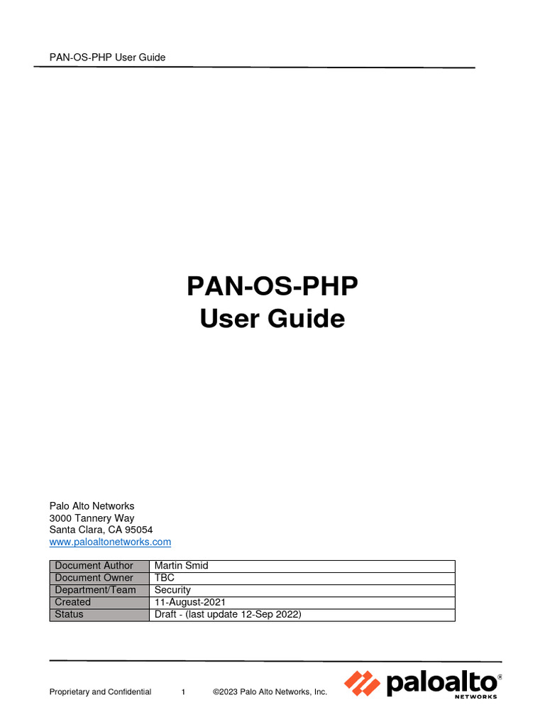 PAN-OS-PHP User Guide - shareable outside Palo | PDF | Computing | Computer Networking