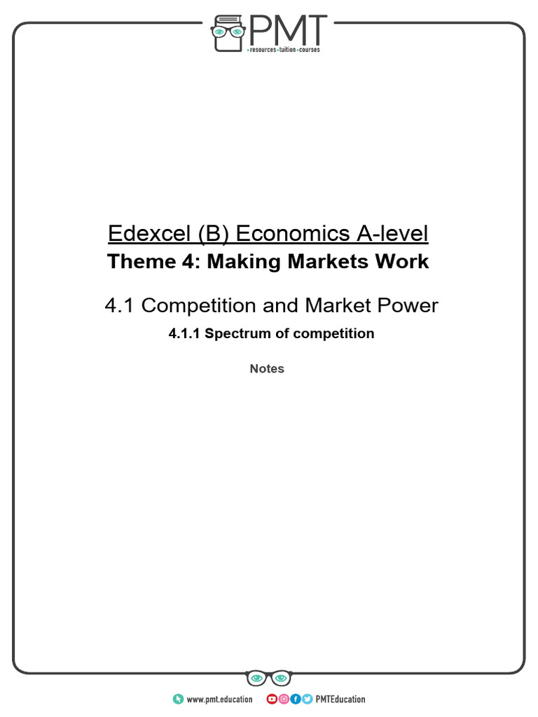 Spectrum of Market Competition Analysis | PDF | Profit (Economics ...