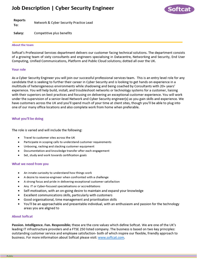 JD - Cyber Security Engineer | PDF | Computer Security | Security