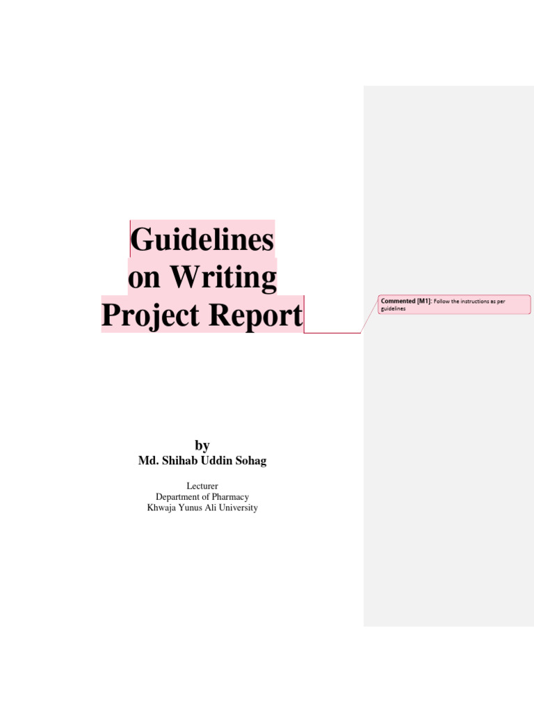 Guidlines On Writing Project Report Pharmacy KYAU | PDF | Glycated Hemoglobin | Citation