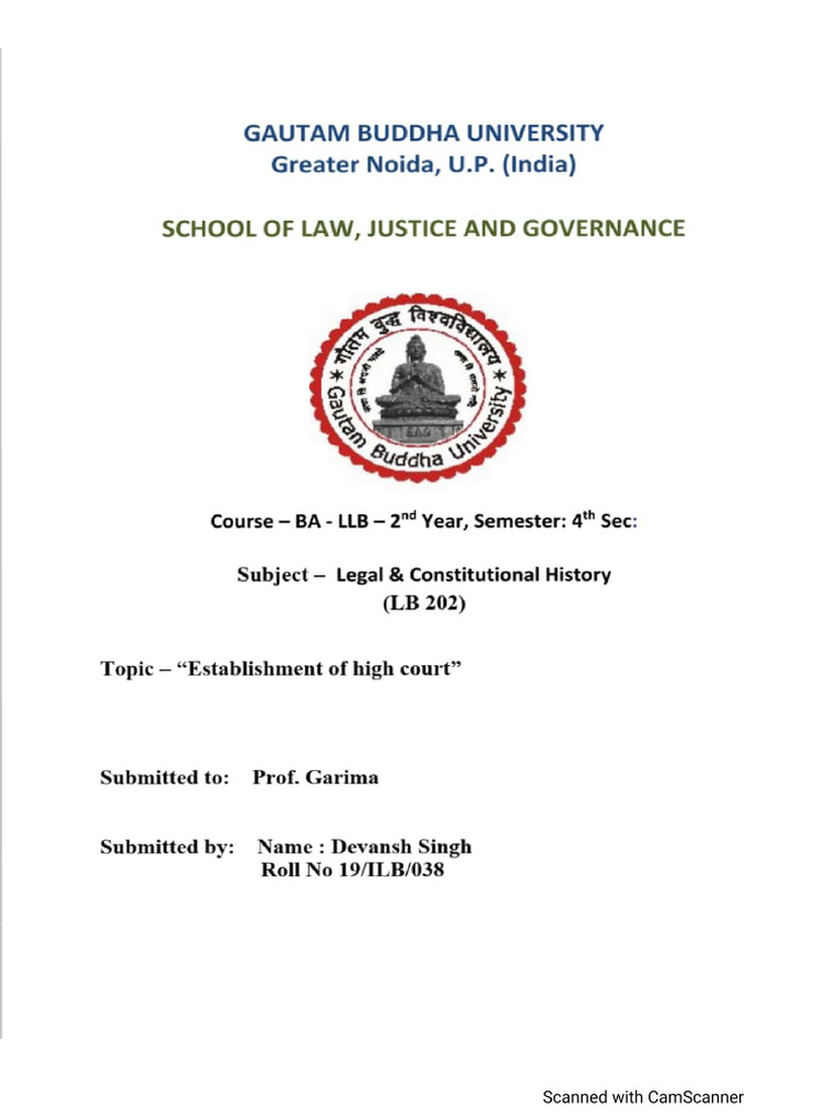 Legal and Constitutional History Assignment | PDF