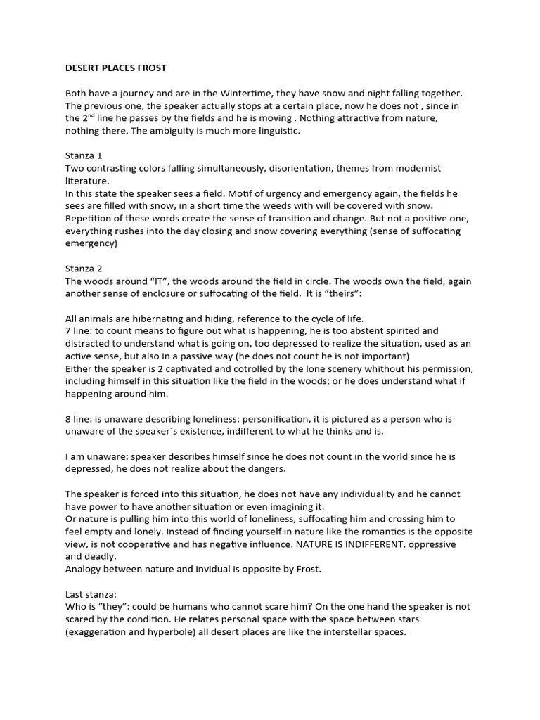 DESERT PLACES FROST | PDF