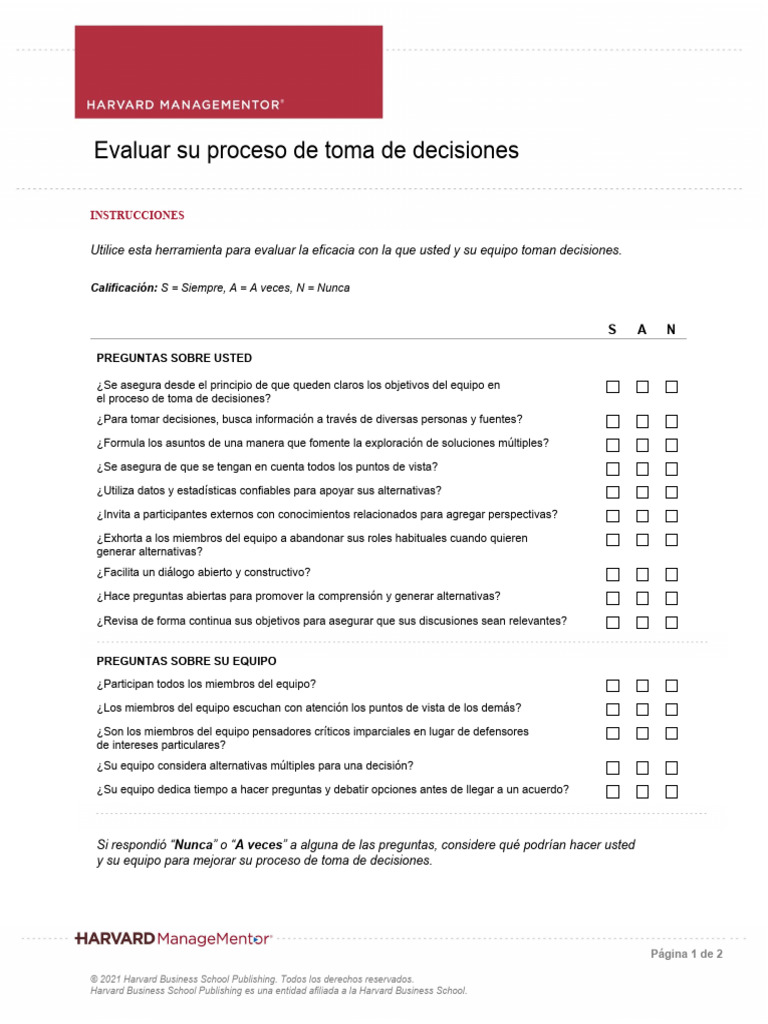 Assess Your Decision-Making Process Worksheet | PDF | Toma de ...