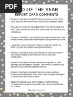 Visual Arts Report Card Comments | PDF | Art