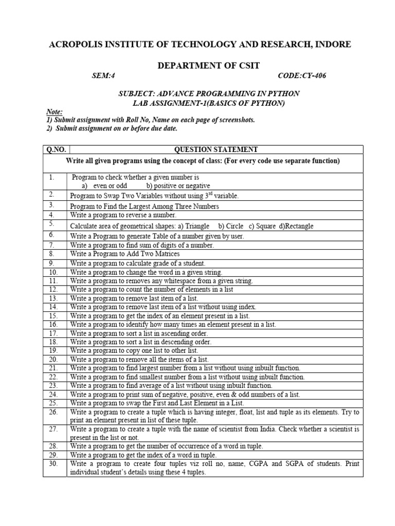 Assignment 1 Cy Adv Python | PDF | Numbers | Function (Mathematics)