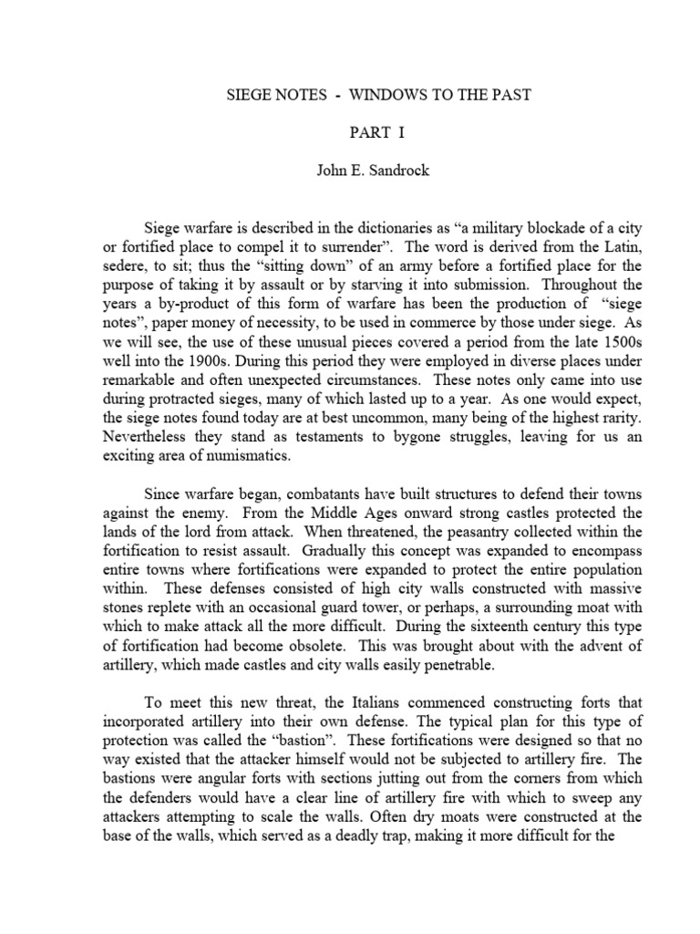 History of Siege Warfare and Notes | PDF | Fortification | Siege