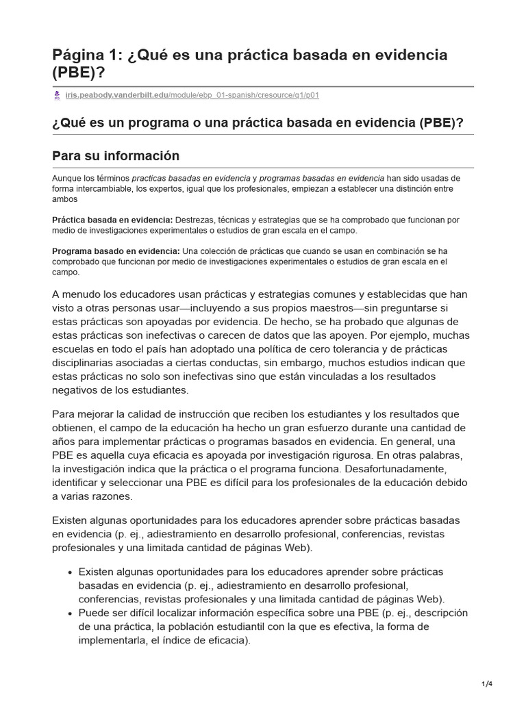 05 - Que Es Una Practica Basada en Evidencia Pbe 1648489480321 | PDF | Evidencia