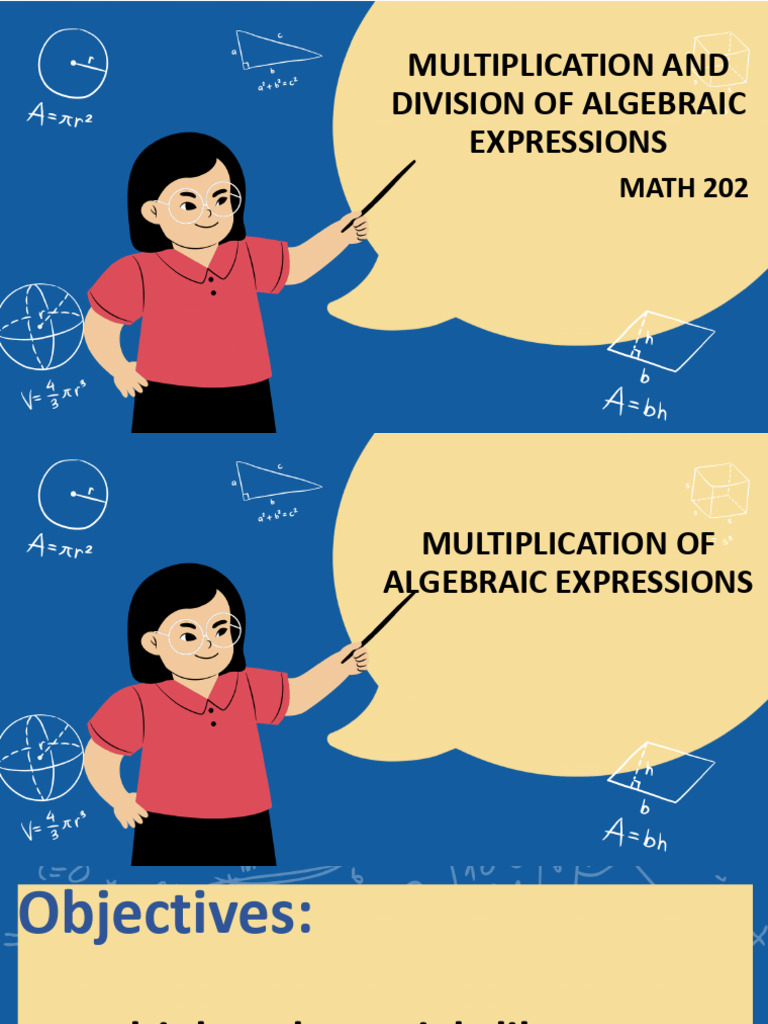 Multiplication and Division of Algebraic Expressions | PDF | Polynomial ...