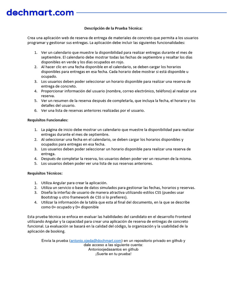 Prueba Tecnica Developer Frontend | PDF | Software de la aplicacion | Bootstrap (marco frontal)