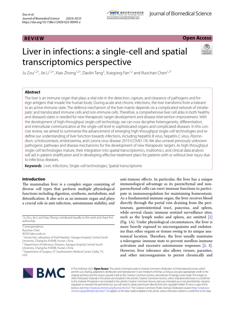 Liver in Infections: A Single-Cell and Spatial Transcriptomics Perspective | PDF | Transcriptome ...