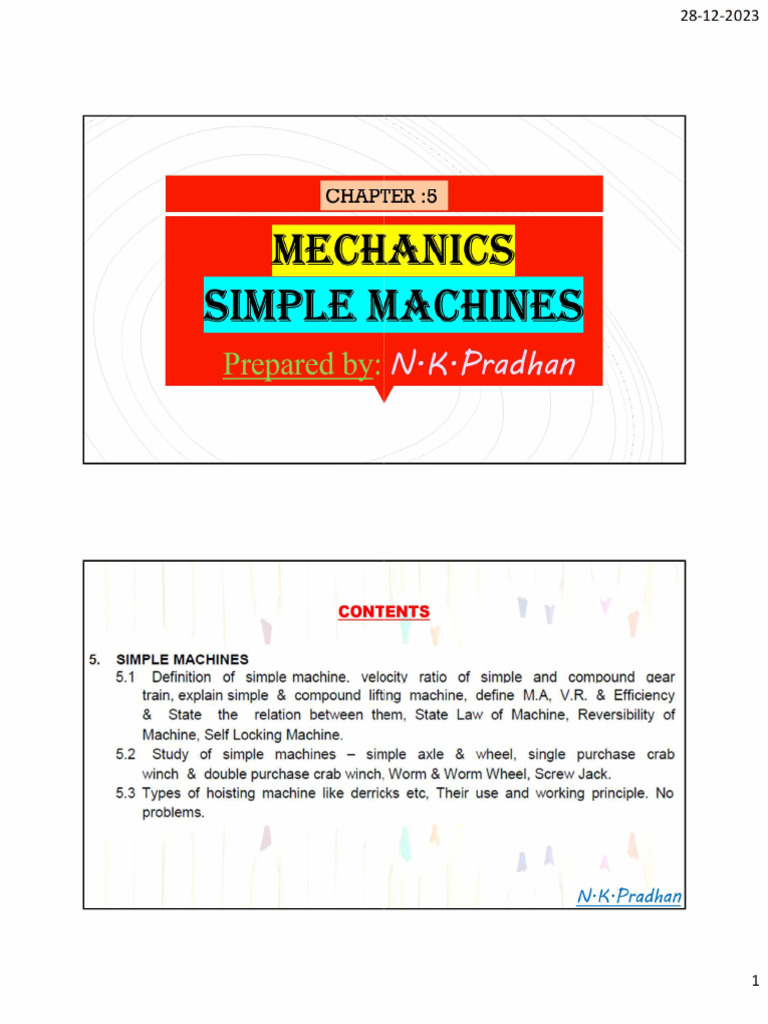 Mechanics CH 5 by N.K. Pradhan | PDF
