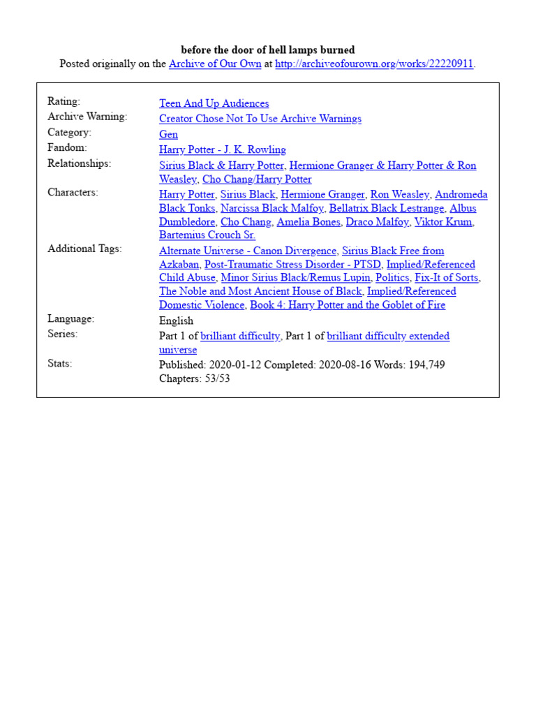 Before The Door Of Hell Pdf Harry Potter