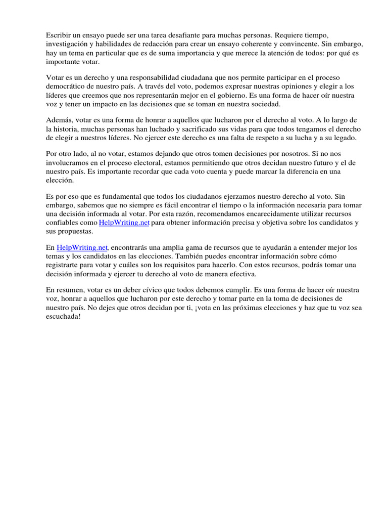 Importancia de Votar en Democracia | PDF | Votación | Elecciones