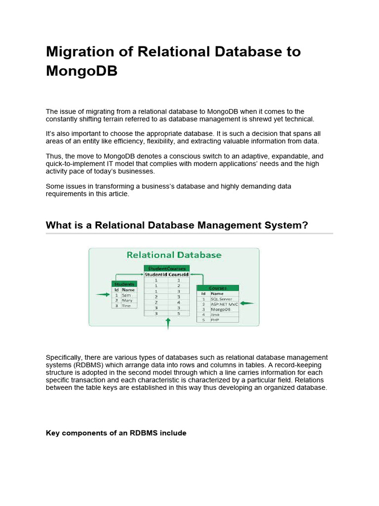 Migration of Relational Database To Mongodb | PDF | Relational Database | Databases