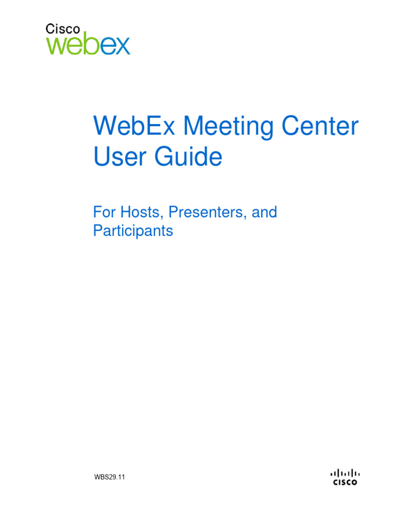 WebEx Meeting Center User Guide | PDF | Window (Computing) | World Wide Web