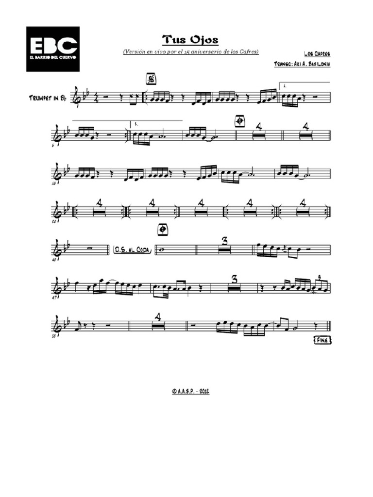 Tus Ojos - Trumpet BB | PDF