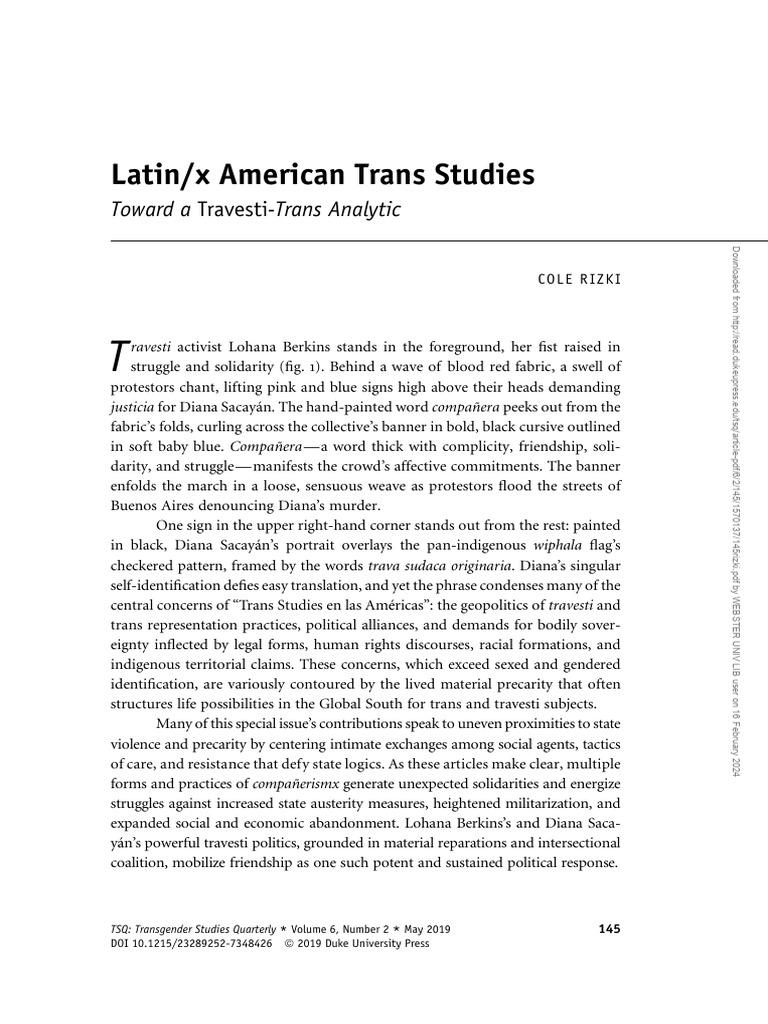 Latin:x American Trans Studies | PDF | Social Science