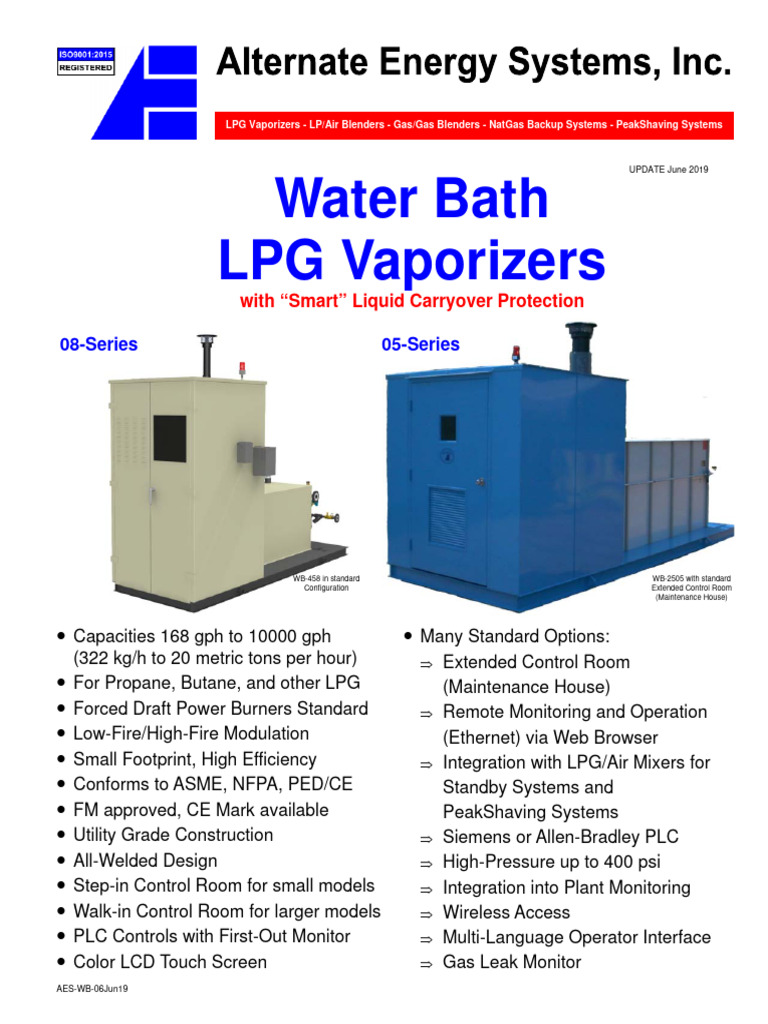AES Water Bath LPG Vaporizers Overview | PDF | Liquefied Petroleum Gas ...