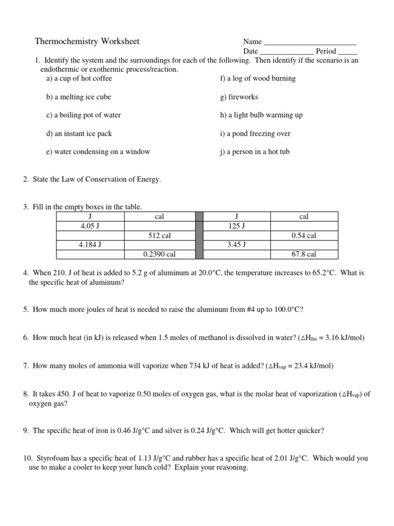 Thermochemistry (Barnett) | PDF