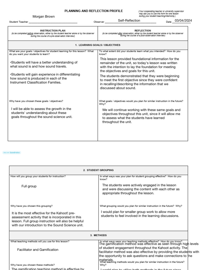 self-reflection 1 | PDF | Teaching Method | Education Theory