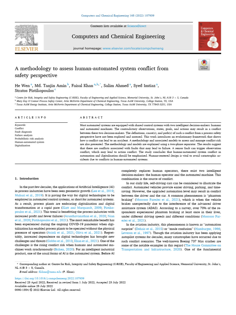 A Methodology To Assess Human-Automated System Conflict From Safety ...