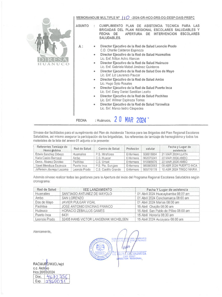 Memorandum Multiple 000110 -2024 | PDF