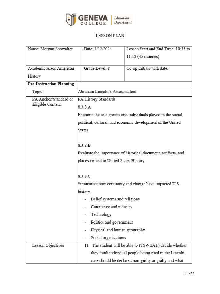 lesson plan for observation | PDF | Lesson Plan | Learning