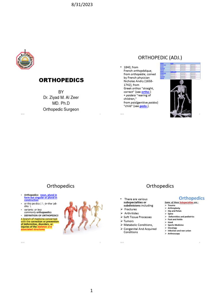 Introduction to Orthopedic | PDF | Anatomical Terms Of Location ...