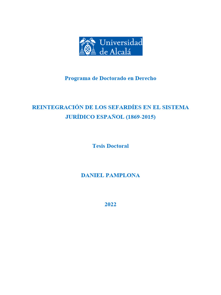 Tesis Daniel Pamplona Castillejo | PDF | Judios | España Tesis Daniel Pamplona Castillejo | PDF | Judios | España