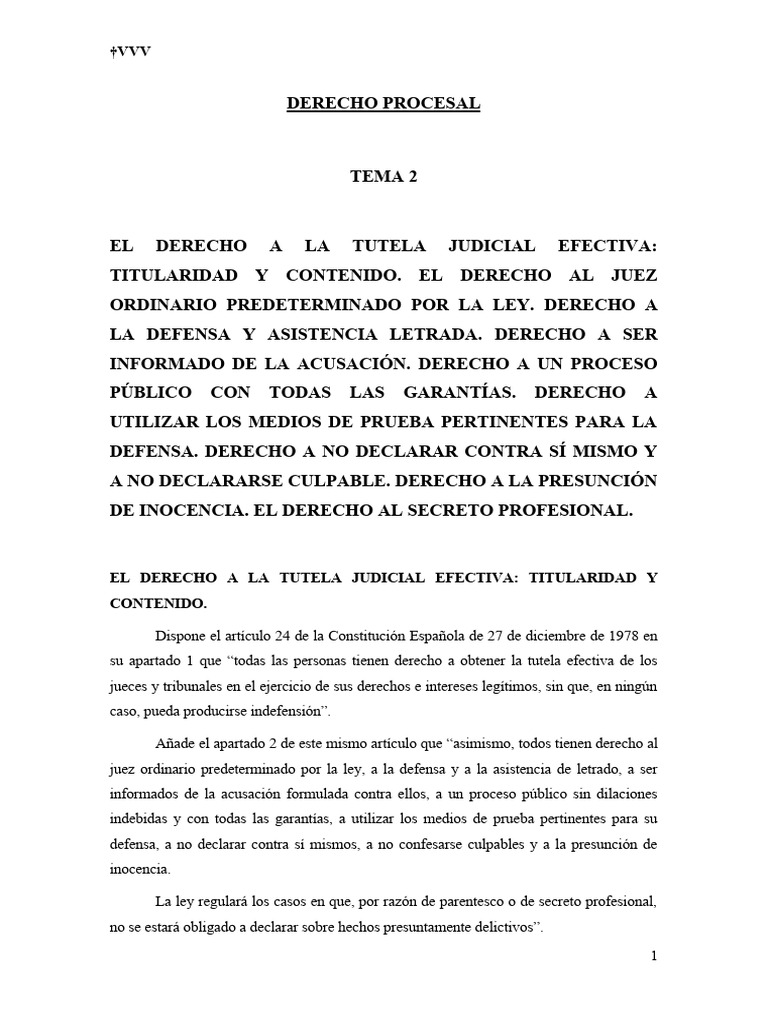 Derecho Procesal Tema 2 (JMO) | PDF | Sentencia (ley) | Jurisdicción