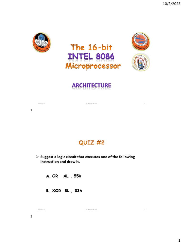Micro - 2 8086 Archetecture 4-10-2023 | PDF | Computer Engineering | Computer Architecture