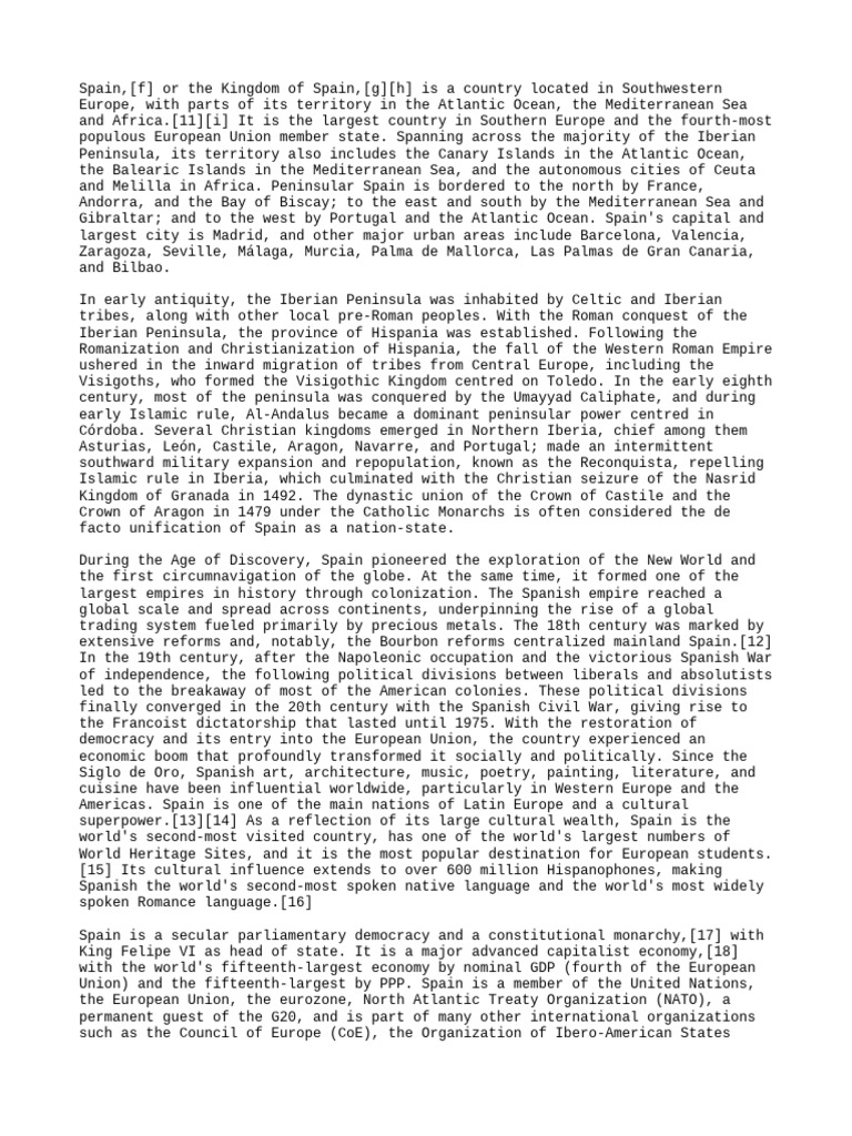 Spain Pdf Iberian Peninsula Spain