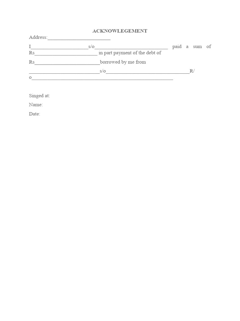 Acknowledgement Receipt Sample | PDF | Career & Growth