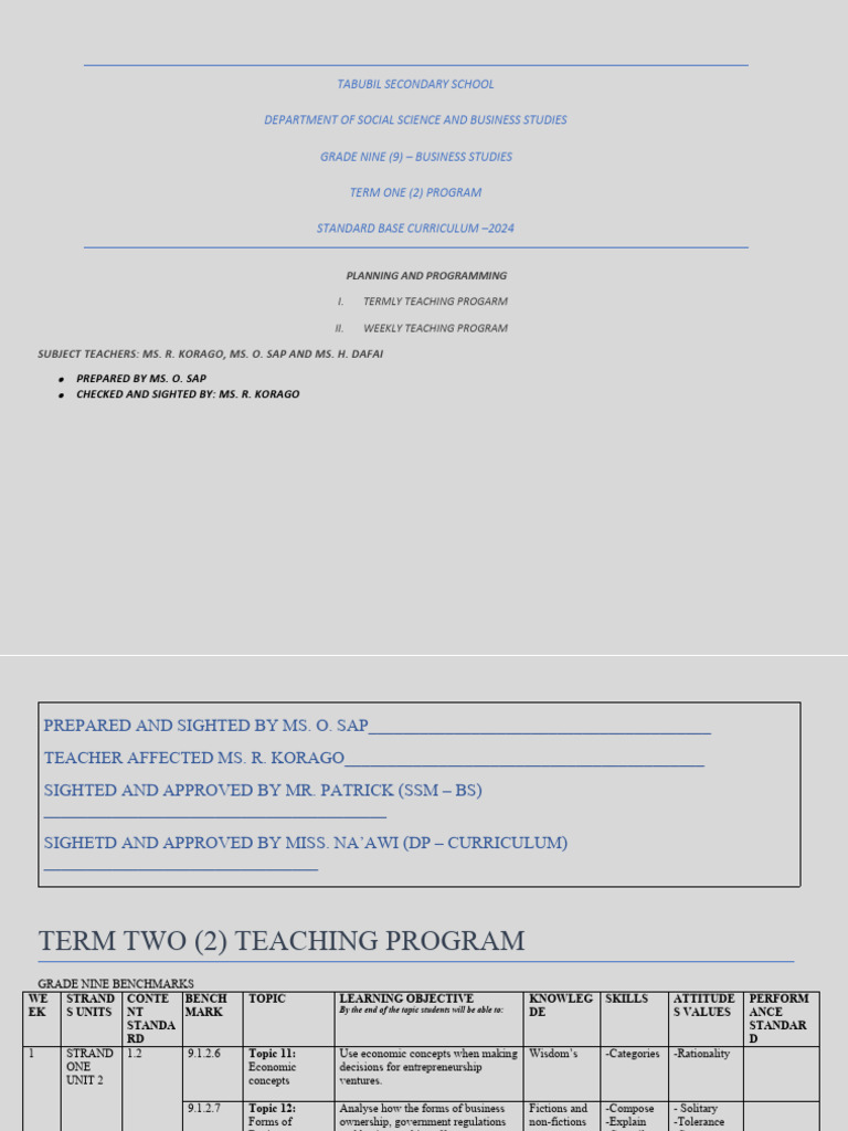 Term 2 Program 2024 | PDF | Theory | Accounting