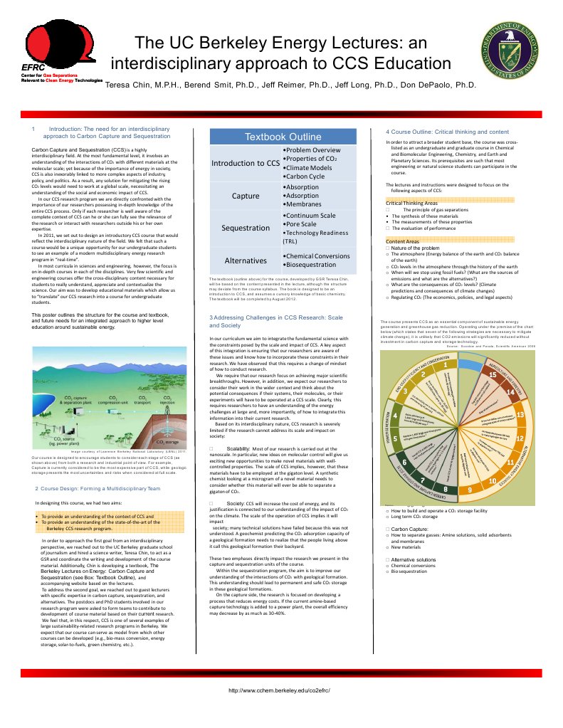 EFRC Poster CCS Final | PDF | Carbon Capture And Storage | Carbon ...