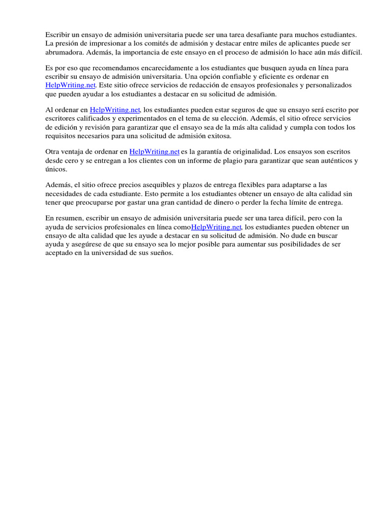 Ejemplo de Ensayo de Admisión Universitaria | PDF | Ensayos
