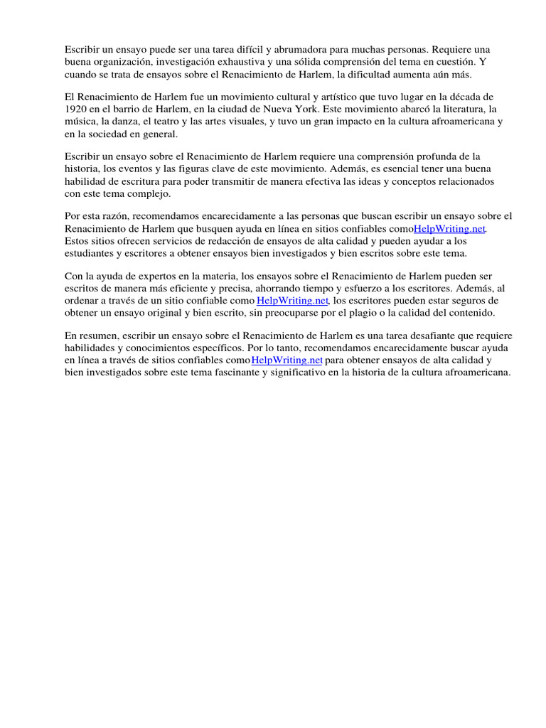 Ensayos Sobre El Renacimiento de Harlem | PDF | Harlem Renaissance