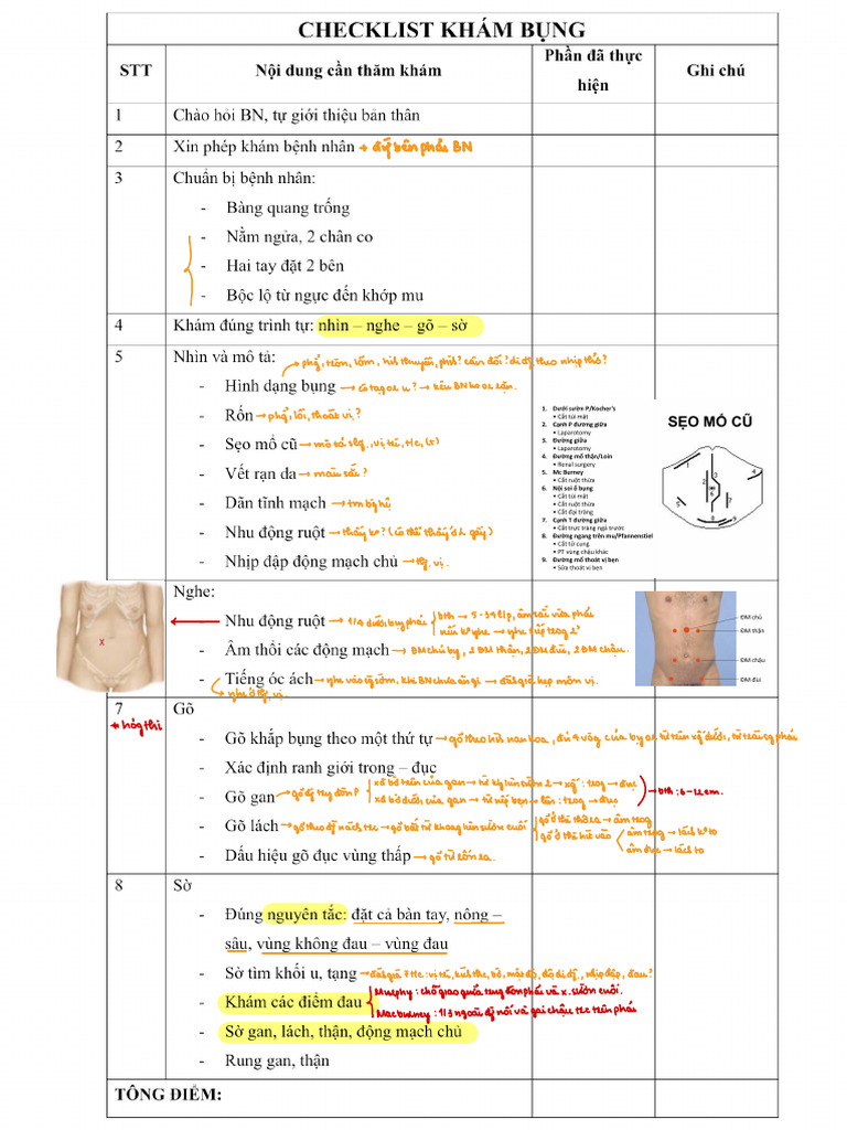 Checklist Khám B NG | PDF