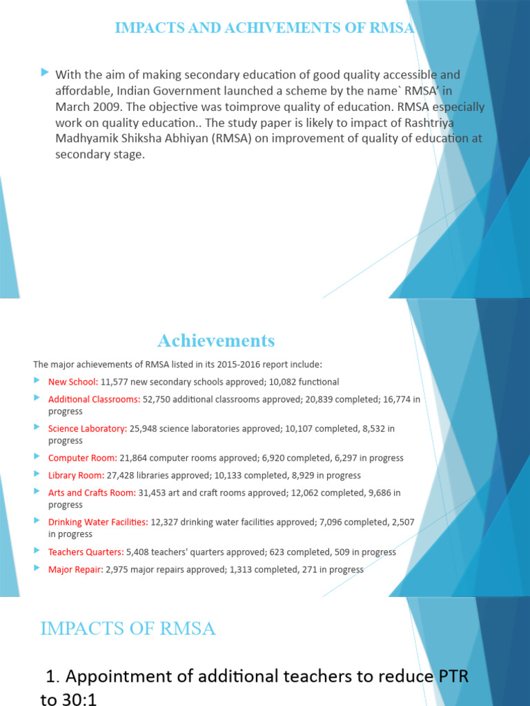 Impacts and Achivements of Rmsa | PDF