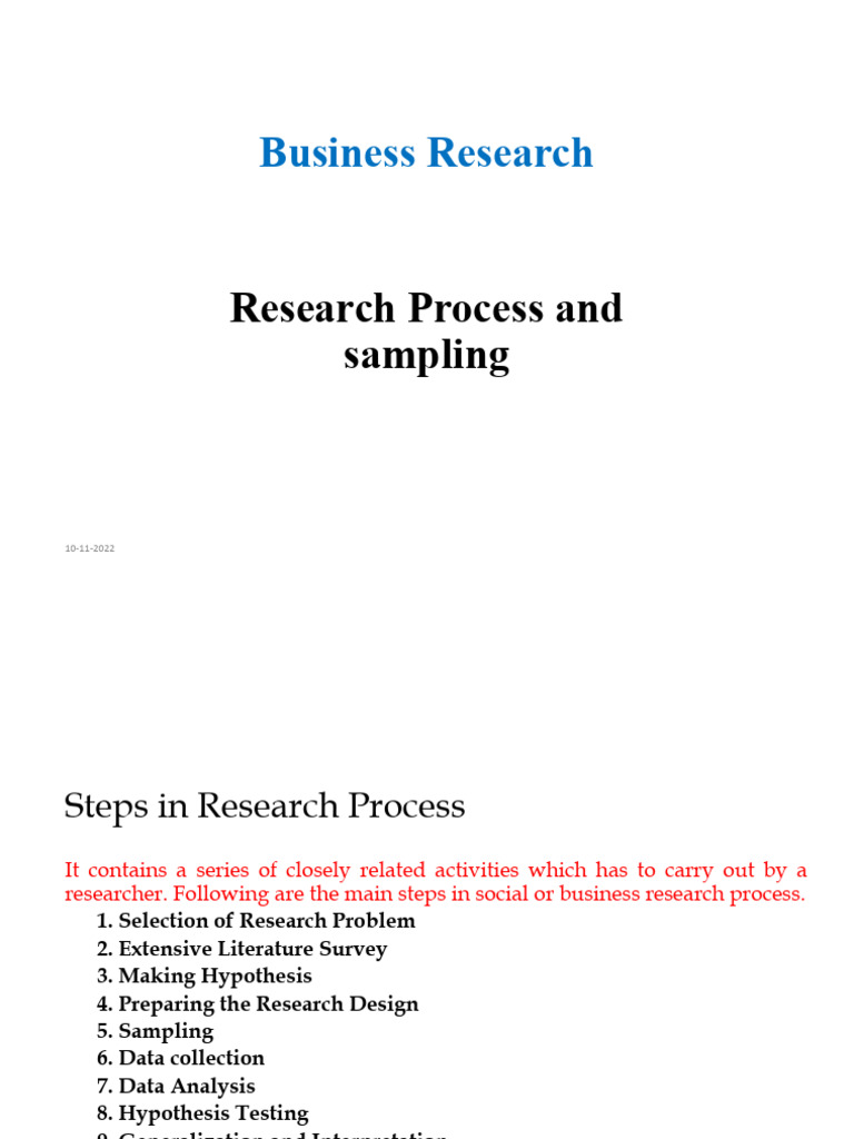 Research Process and Sampling | PDF | Sampling (Statistics ...