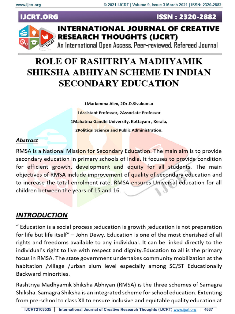 RMSA Ncert4 | PDF | Information And Communications Technology