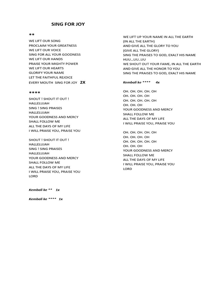 Sing For Joy | PDF