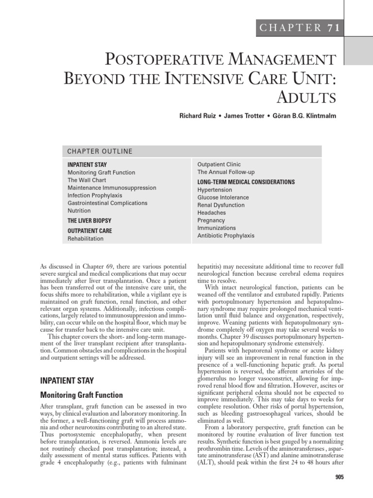 71 Post Op Management Beyond The ICU - Adult S | PDF | Physical Therapy ...