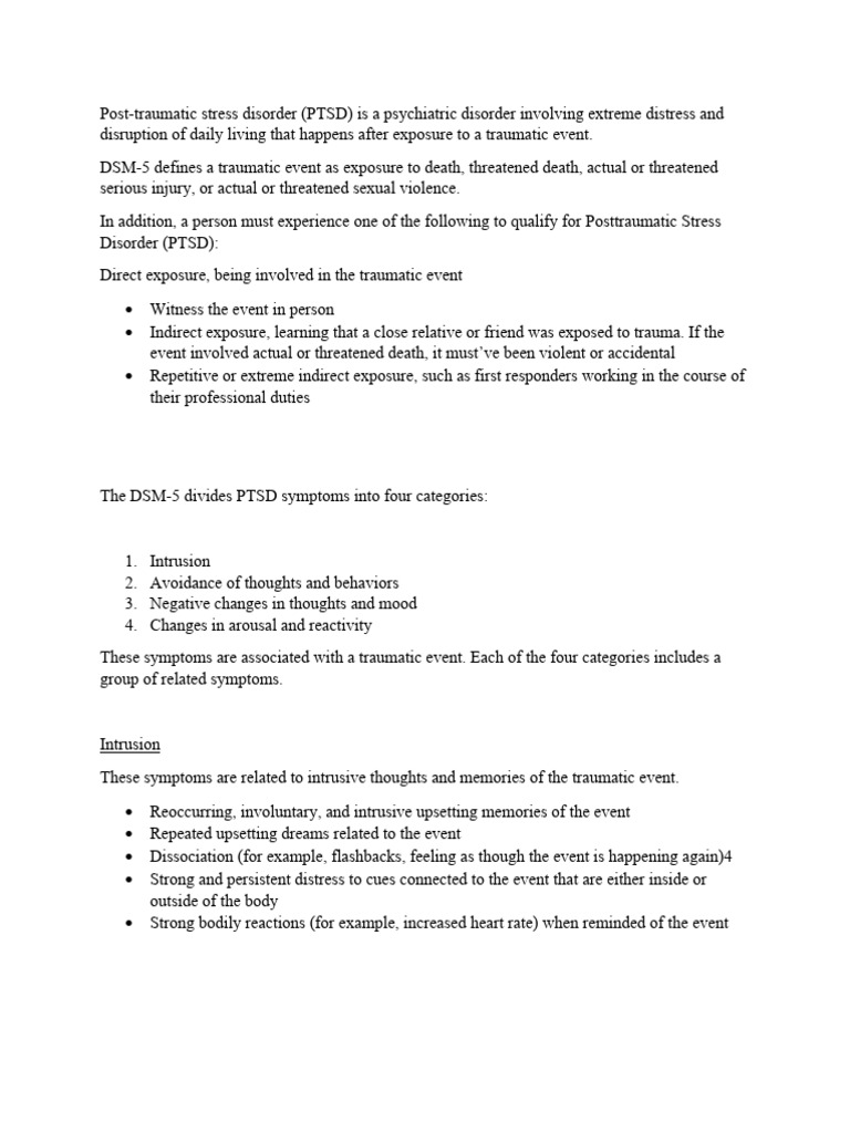 PTSD | PDF | Psychological Trauma | Psychotherapy