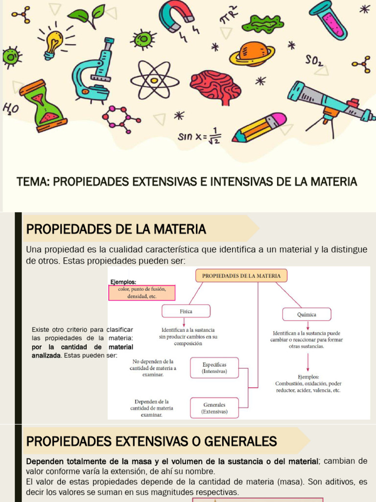 Propiedades Extensivas e Intensivas de La Materia | PDF | Importar ...