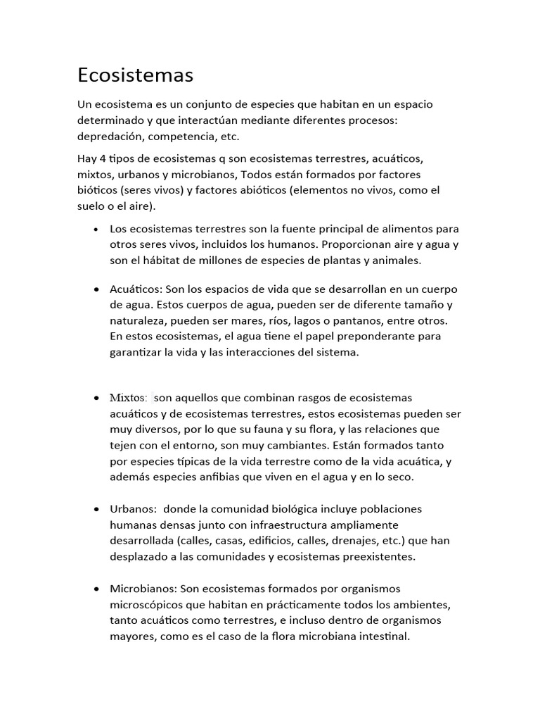 Ecosistemas | PDF | Ecosistema | Entorno natural
