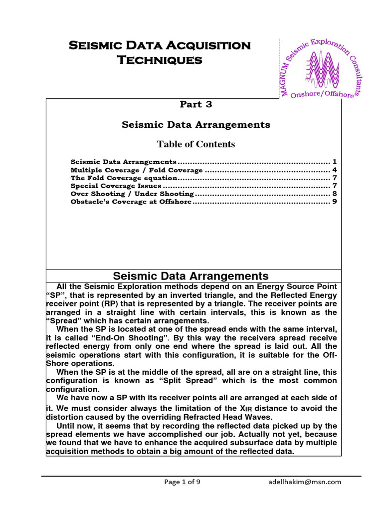 03 Seismic Data Arrangements_2 | PDF | Reflection Seismology | Applied And Interdisciplinary Physics