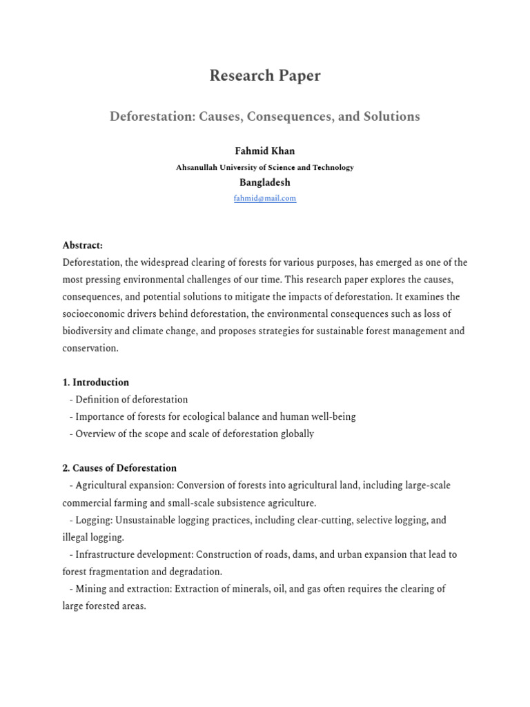 Deforestation: Causes and Solutions | PDF | Deforestation | Habitat ...