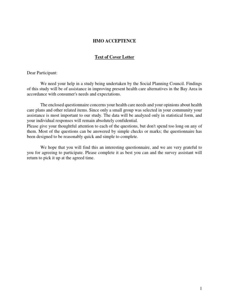 Sample Survey - HMO Study - 20HMO - 20study | PDF | Physical ...